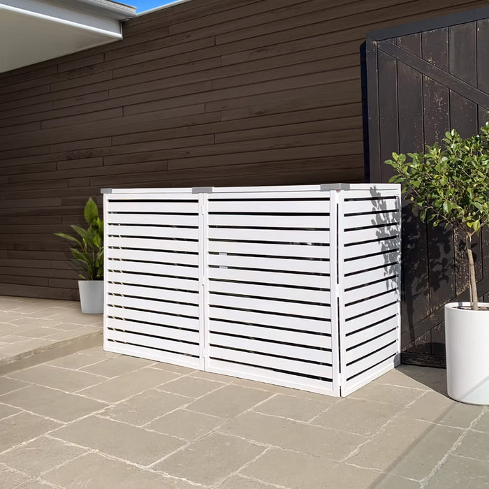 Bindi Outdoor Bin Enclosure Coastal White | Stylish Wheelie Bin Storage ...