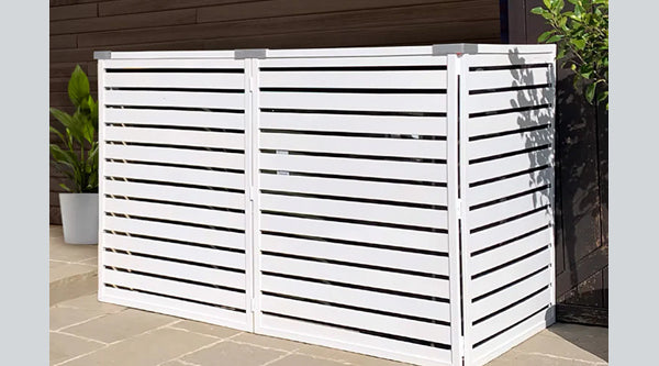 Bindi Outdoor Bin Enclosure Coastal White | Stylish Wheelie Bin Storage ...